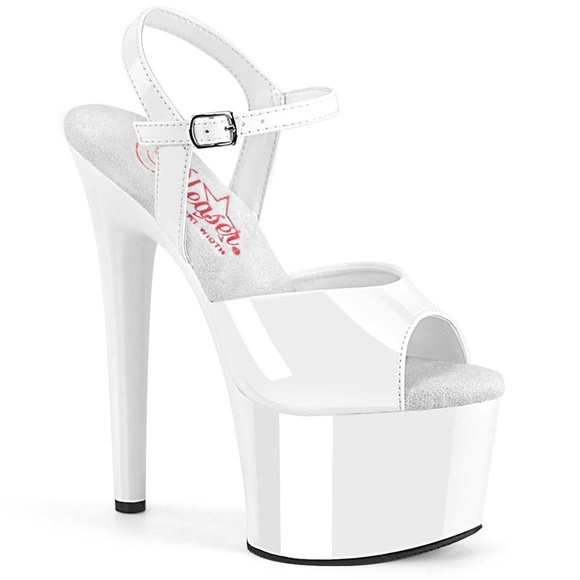 Pleaser | Shoes | Pleaser Passion 79 7 Heel 2 34 White Patent Platform ...